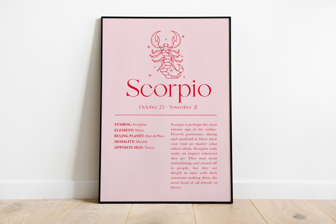 Scorpio Print Zodiac Sign Print Astrology Print Zodiac - Etsy UK
