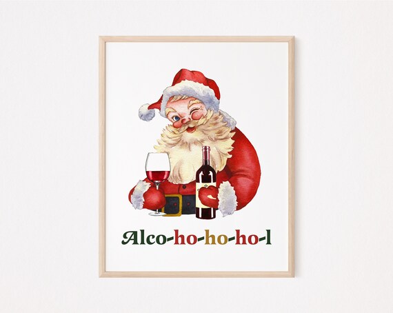 Santa Drinking Wine