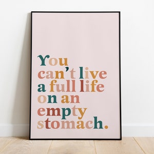 You Cant Live A Full Life on an Empty Stomach Boho Kitchen | Etsy