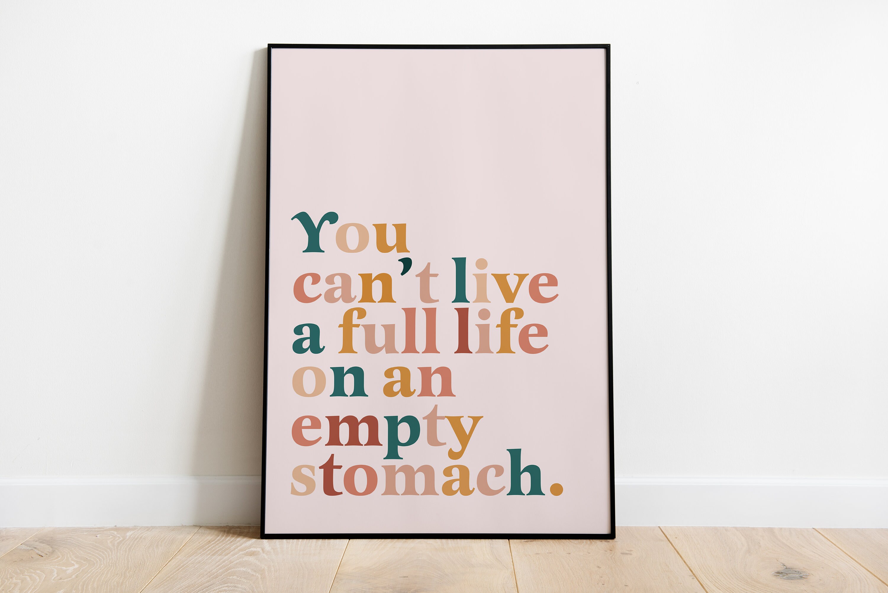 You Cant Live A Full Life on an Empty Stomach Boho Kitchen - Etsy