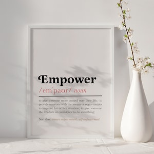 Empower Definition Print | Empower Print | Empower Quote Print ...
