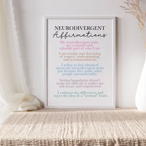 Neurodivergent Affirmations Print: Therapist Office Decor (digital ...