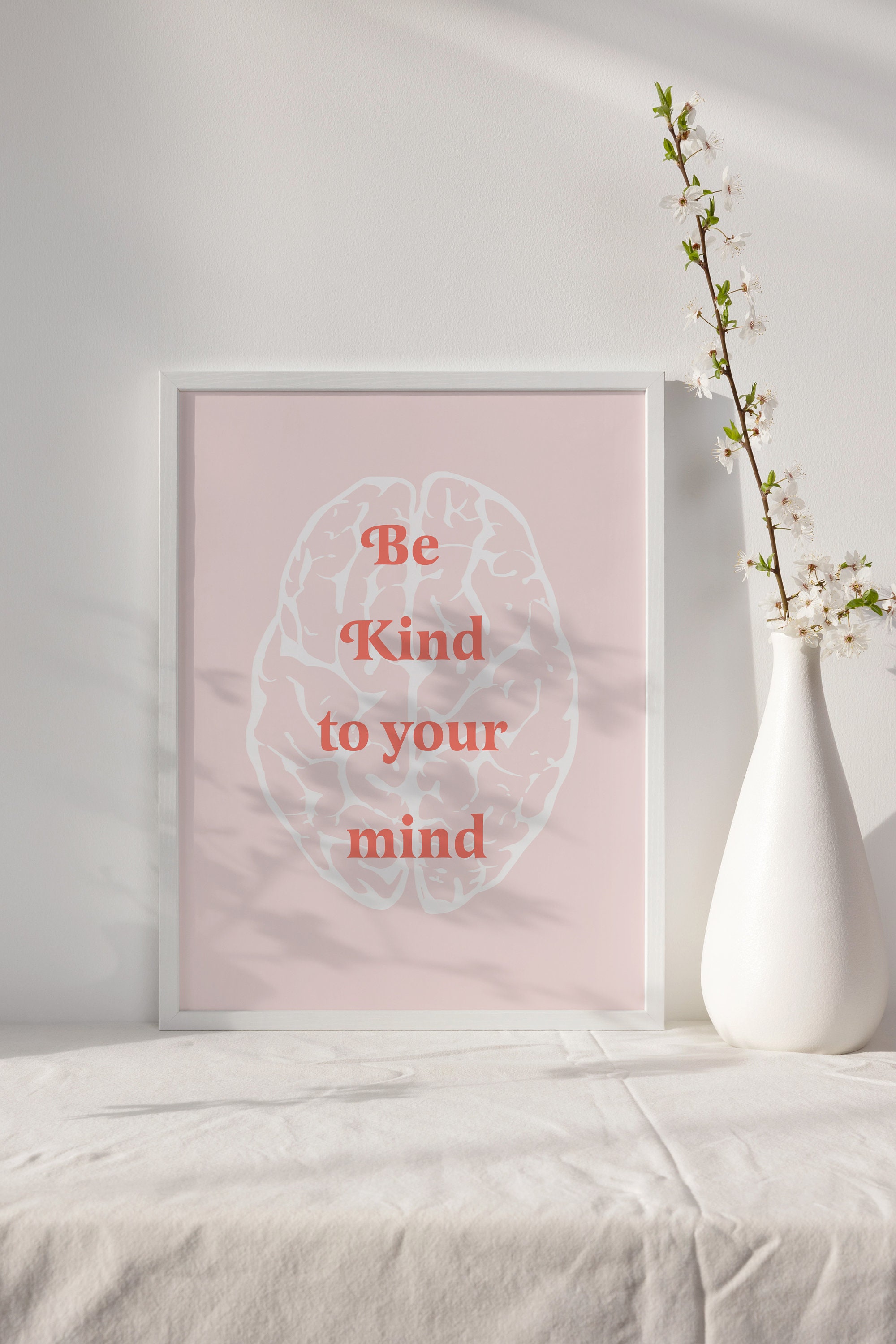 Be Kind to Your Mind Print Mental Health Print Pastel Pink - Etsy