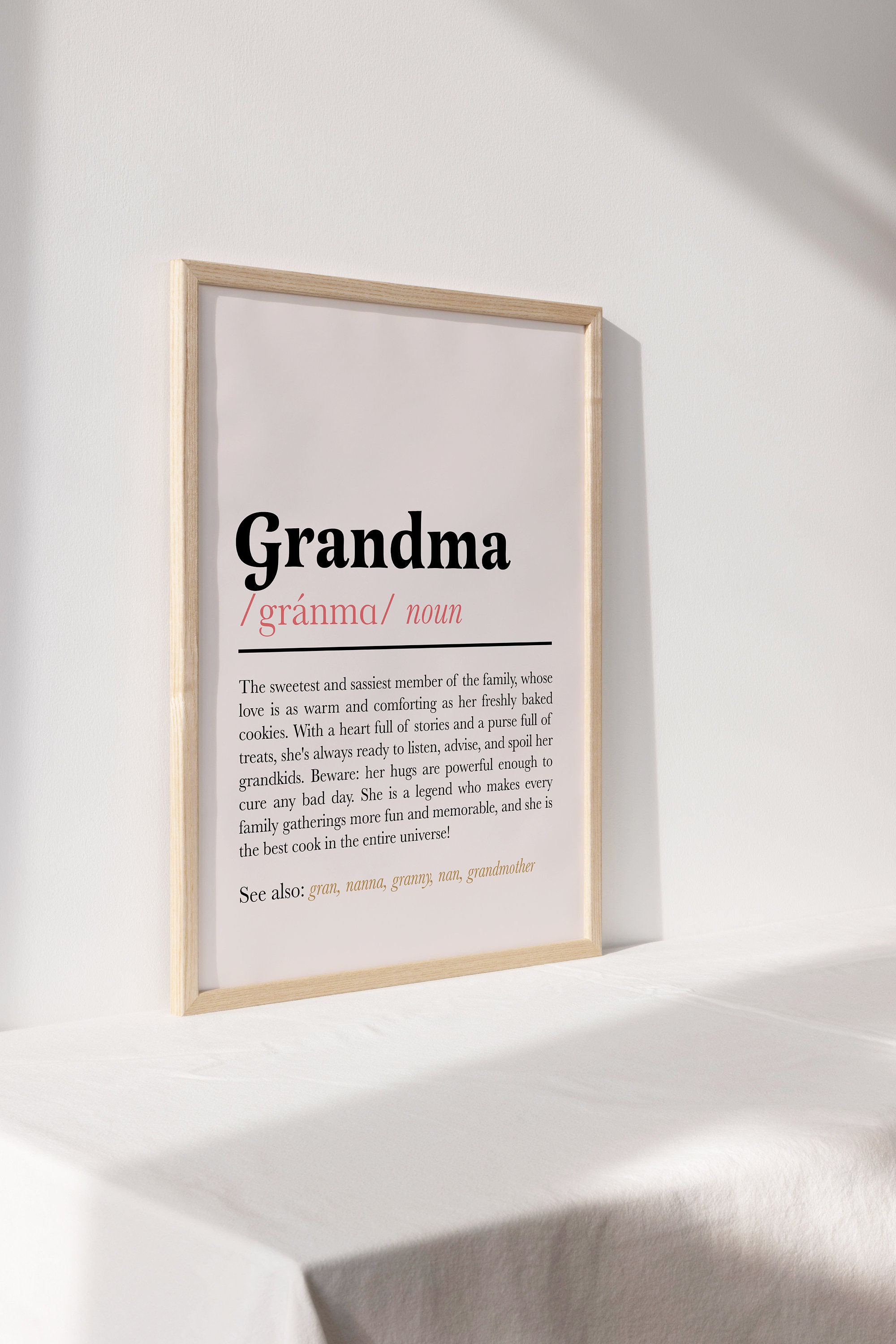 Grandma Definition Print | Grandmother Definition | Granma Mother's Day ...