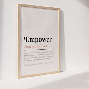 Empower Definition Print | Empower Print | Empower Quote Print ...