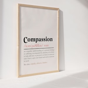 Compassion Definition Print | Compassion Quote Print | Compassion Wall ...