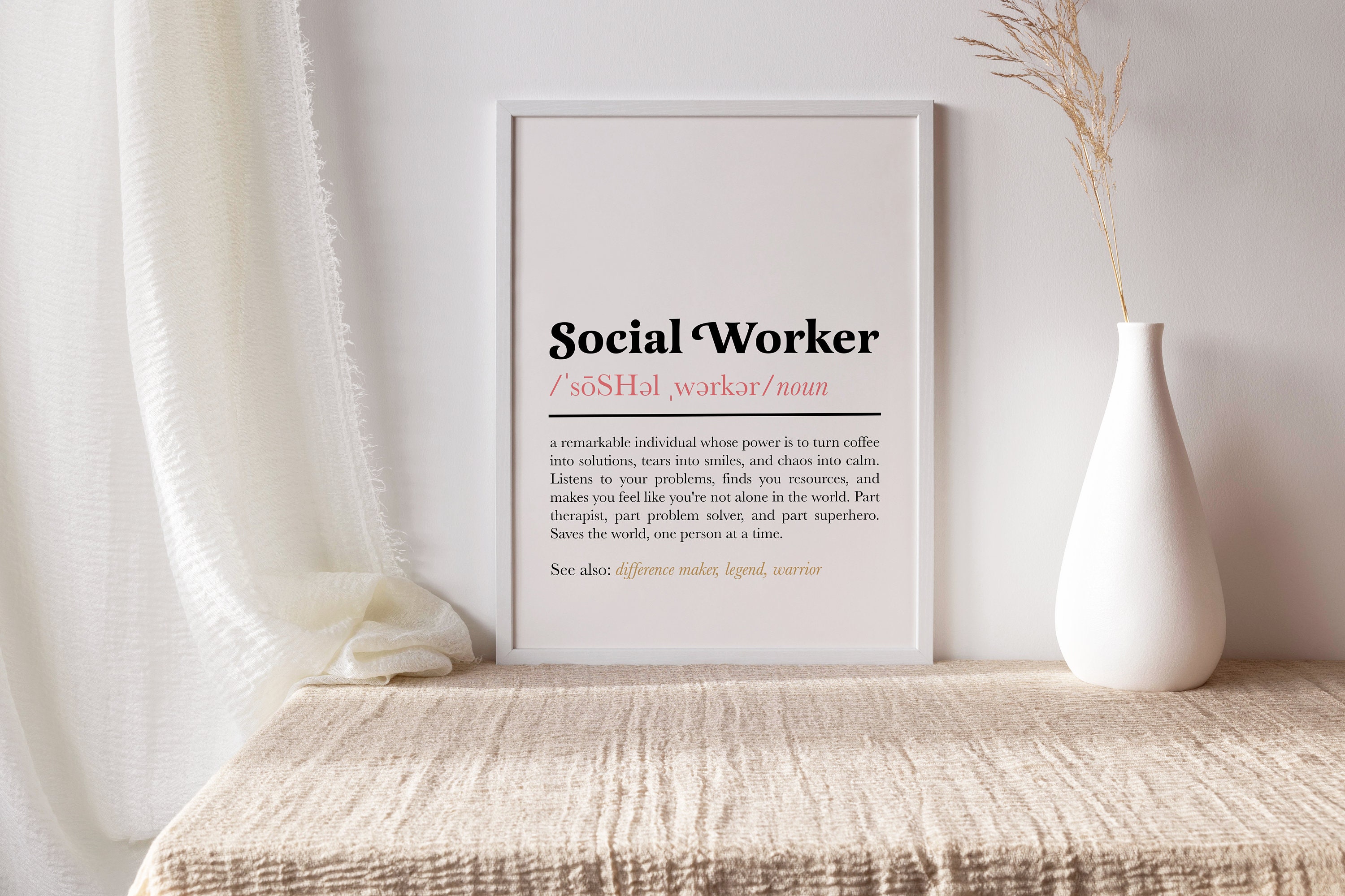 Social Worker Definition Print | Social Worker Appreciation Gift ...