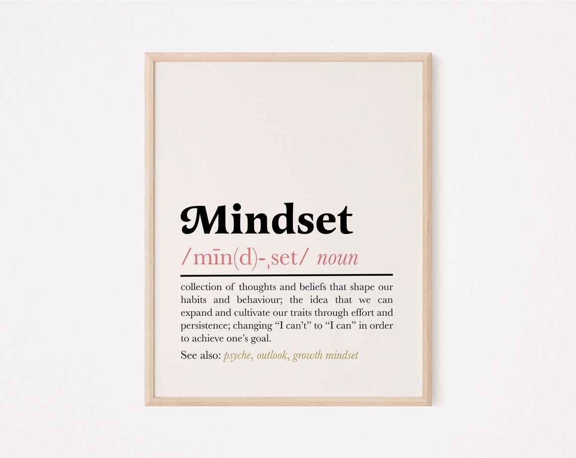 Mindset Definition Print Mindset Print Mindset Quote Print - Etsy