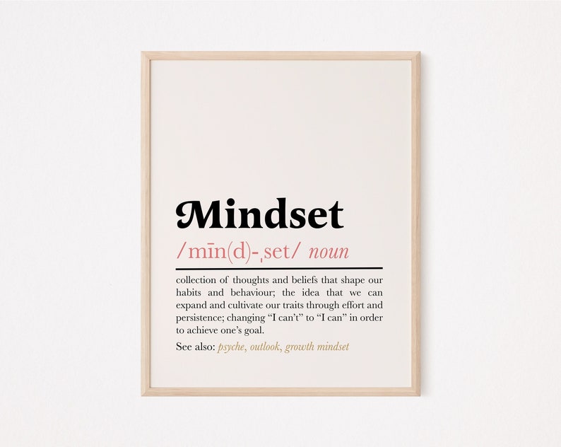 Mindset Definition Print Mindset Print Mindset Quote Print - Etsy