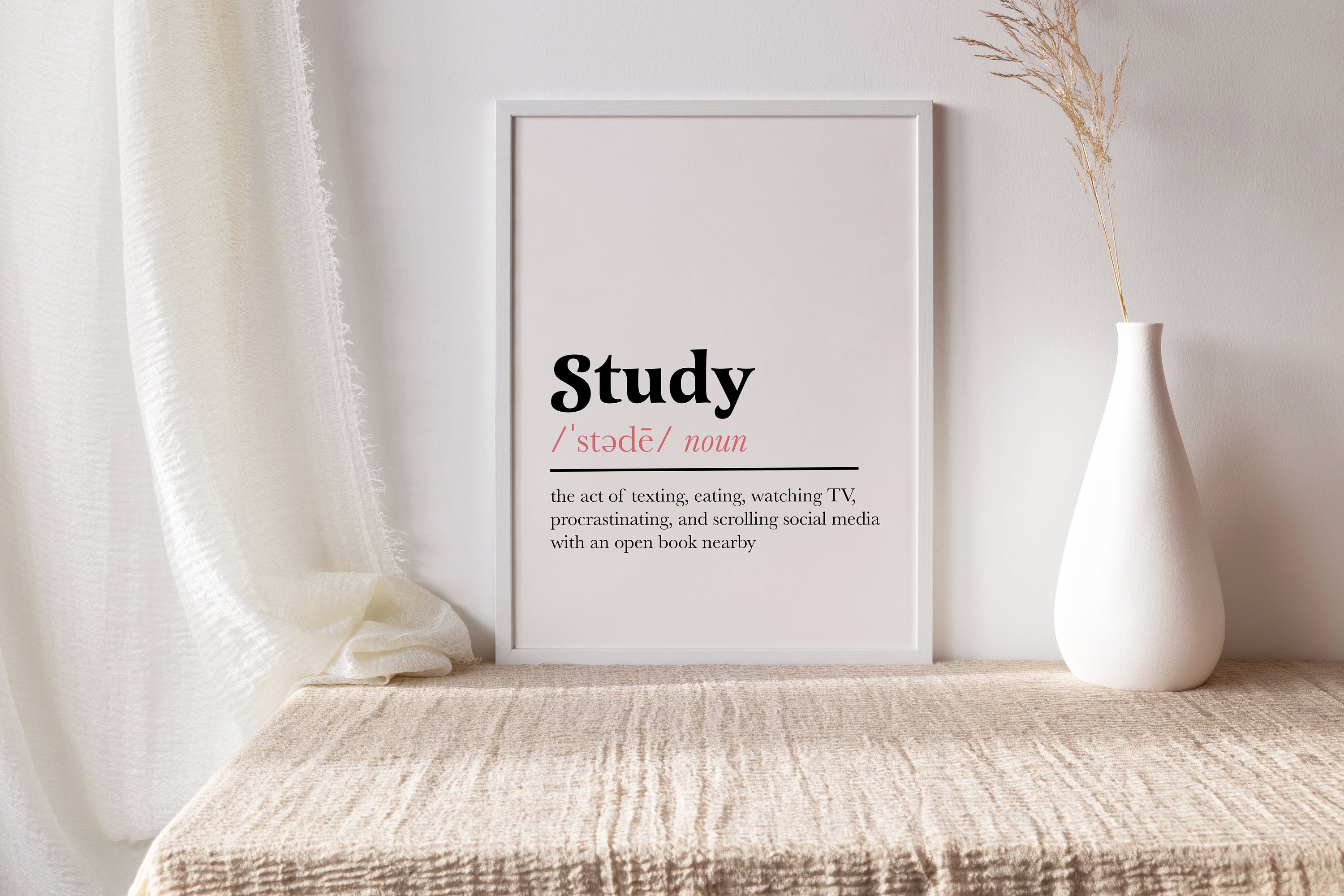 Study Definition Print Study Definition Quote College Dorm - Etsy