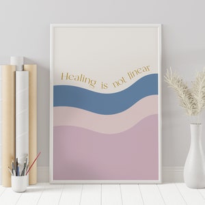 Healing is Not Linear Print | Therapy Wall Decor | Mental Health Print ...