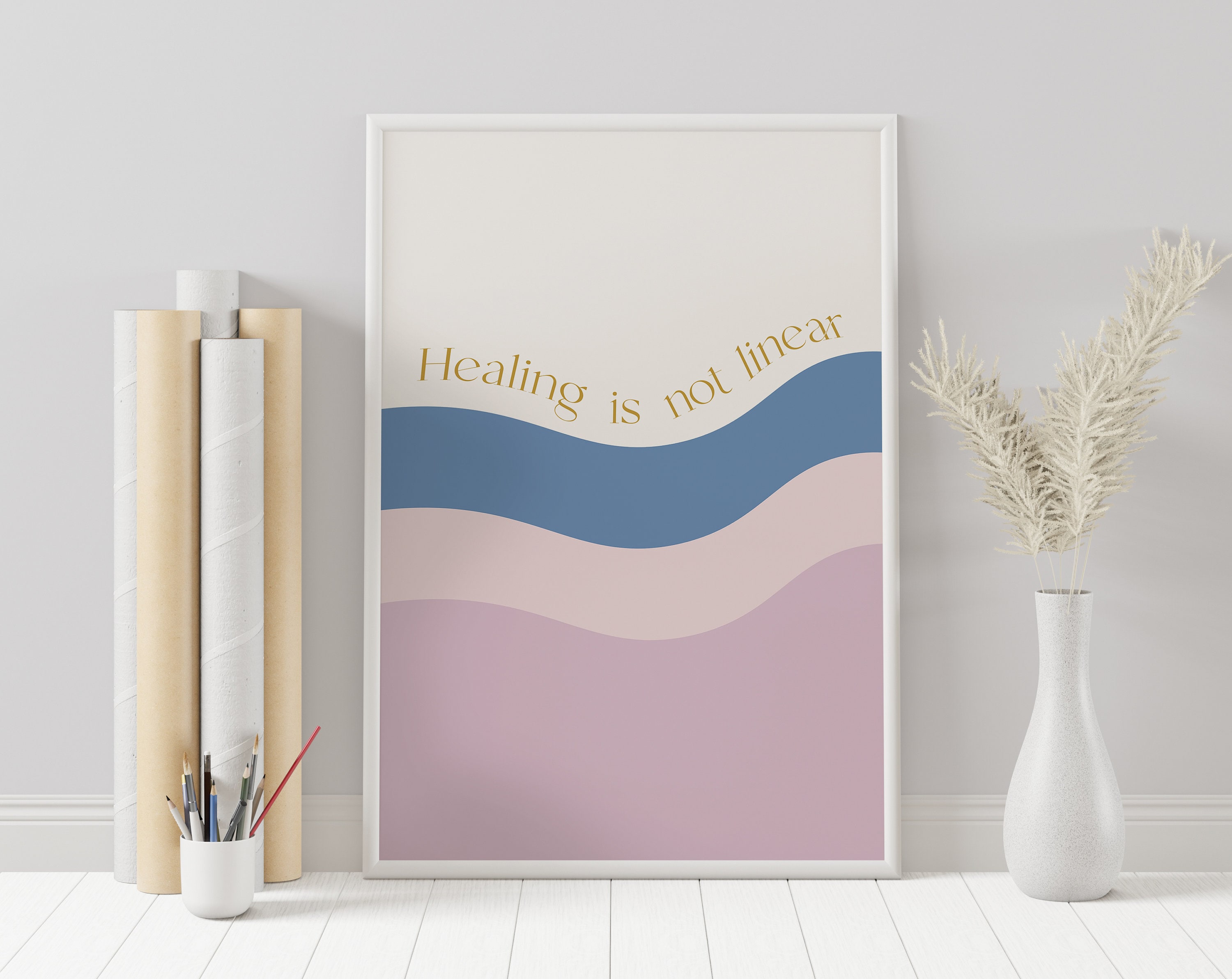 Healing is Not Linear Print Therapy Wall Decor Mental - Etsy