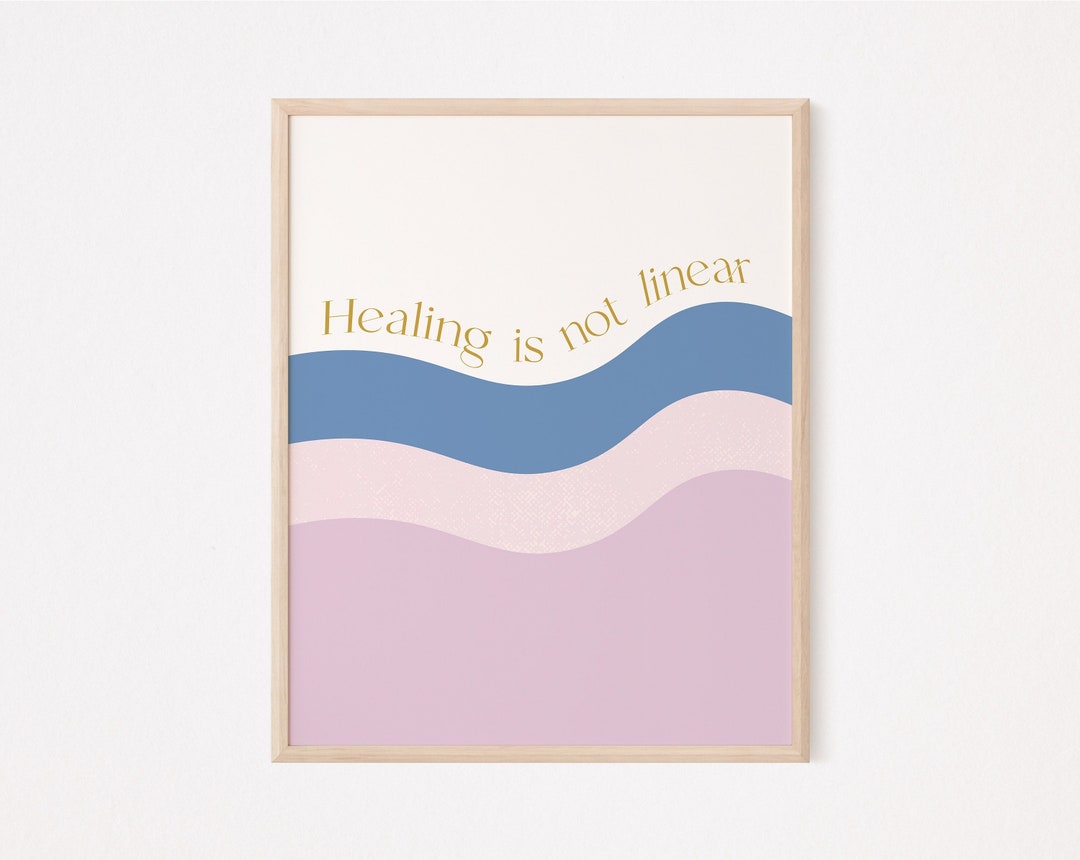 Healing is Not Linear Print | Therapy Wall Decor | Mental Health Print ...