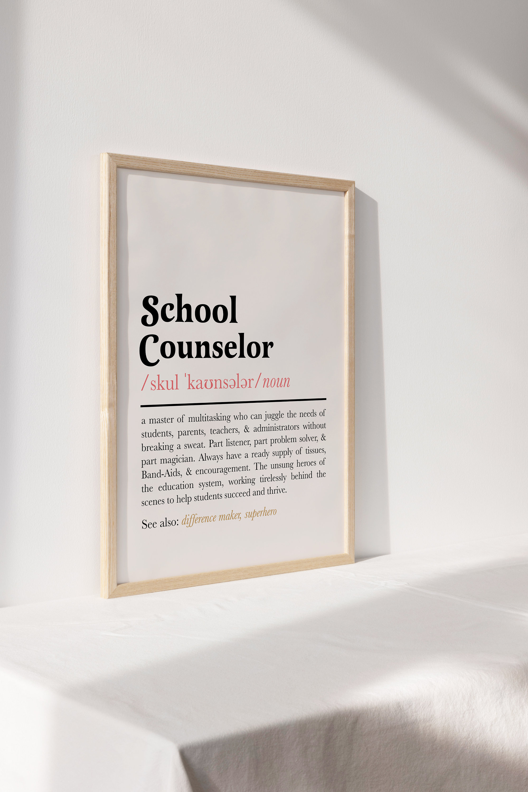 School Counselor Definition Print School Counselor Office - Etsy