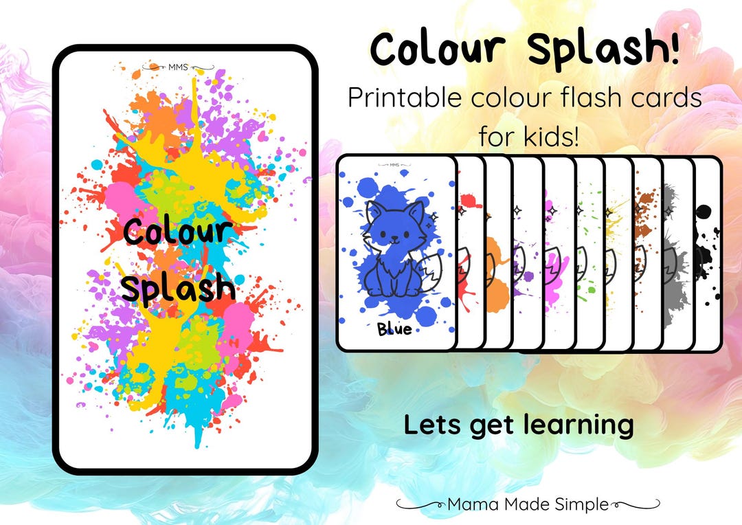 Colour Flash Cards for Kids, Toddlers, Colour Cards, Fox Colours ...