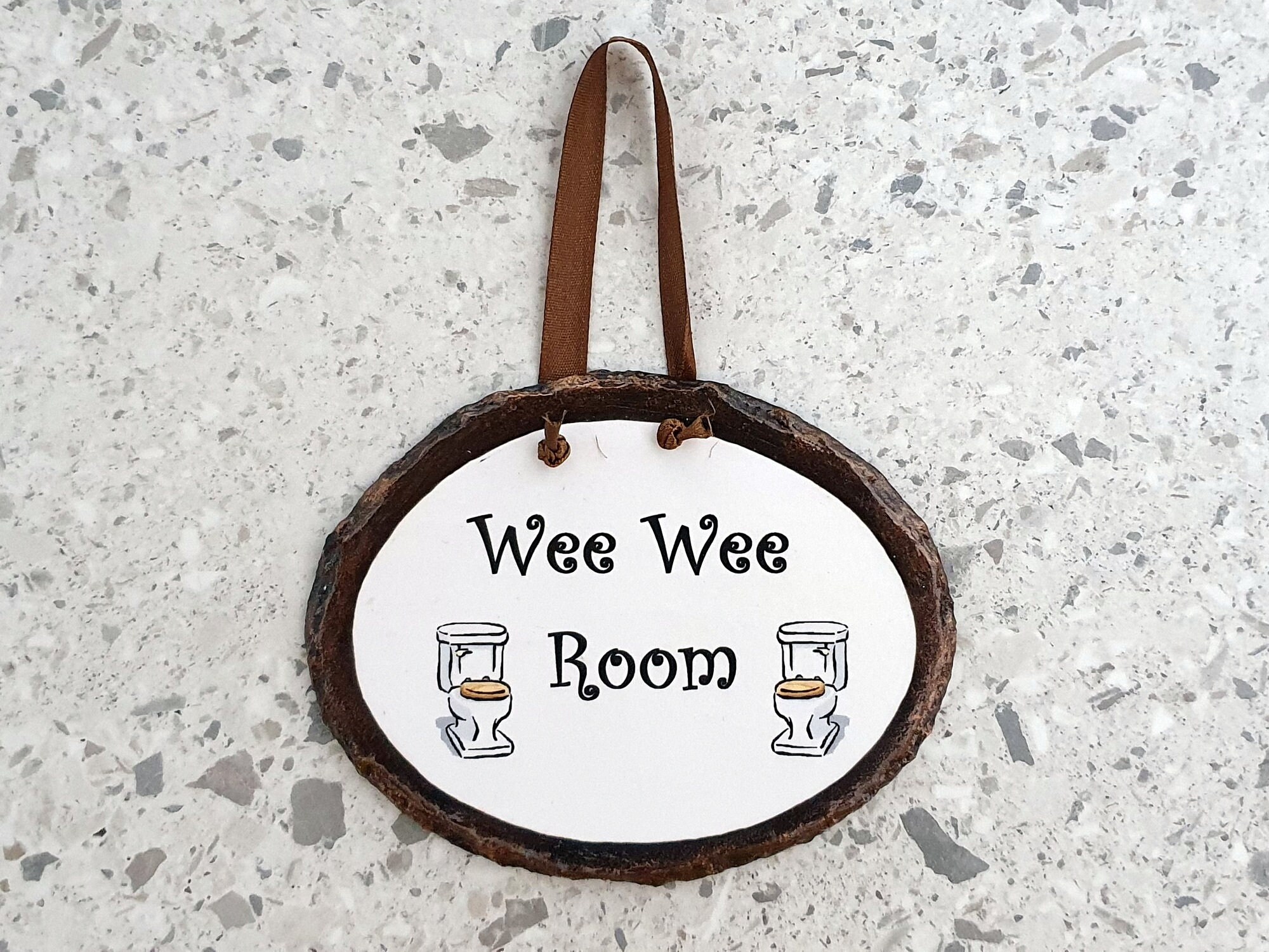 Bathroom Slate Sign - Wee Wee Room - Etsy UK