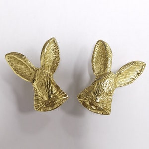 Rabbit Brass Knobs Nordic Style Bunny Drawer Pulls Wardrobe Knob Cabinet Knobs Modern Drawer ...