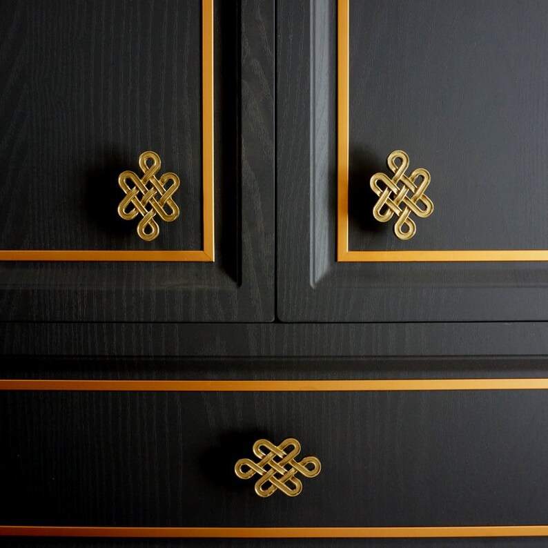 Chinese Knot Brass Knobs Cupboard Drawer Pulls Wardrobe Knob - Etsy