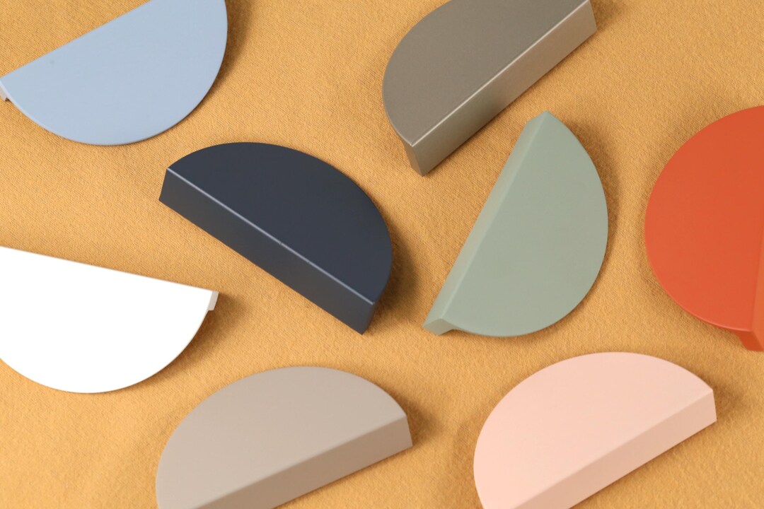 Semicircle Drawer Pulls/subtle Colorful Half Moon Dresser Handles ...