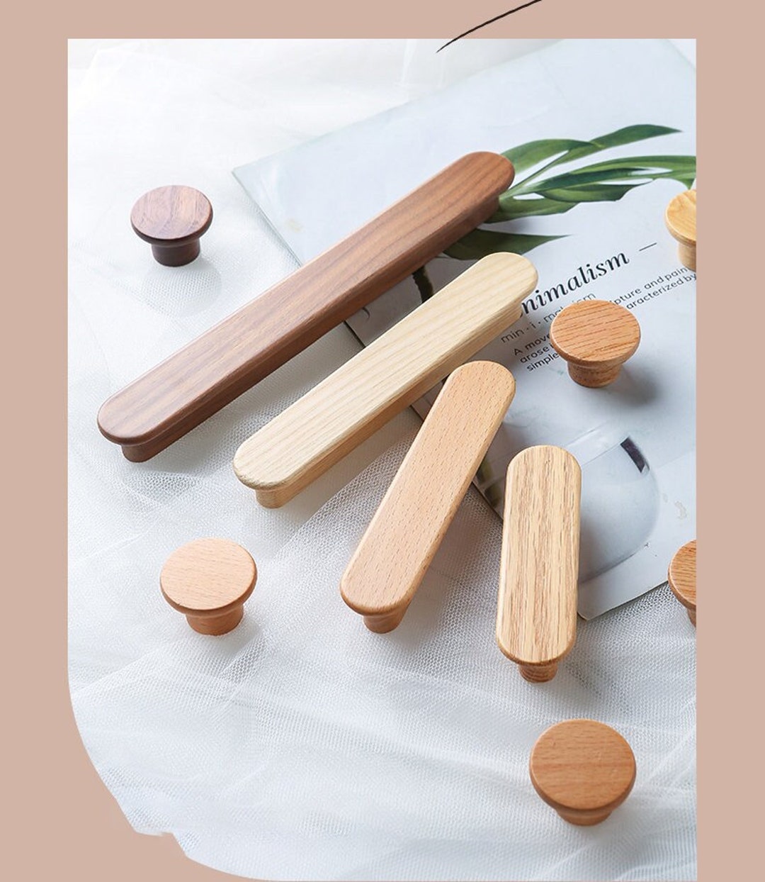 Nature Wood Handles Pulls for Cabinet Modern Drawer Knob Dresser Door ...