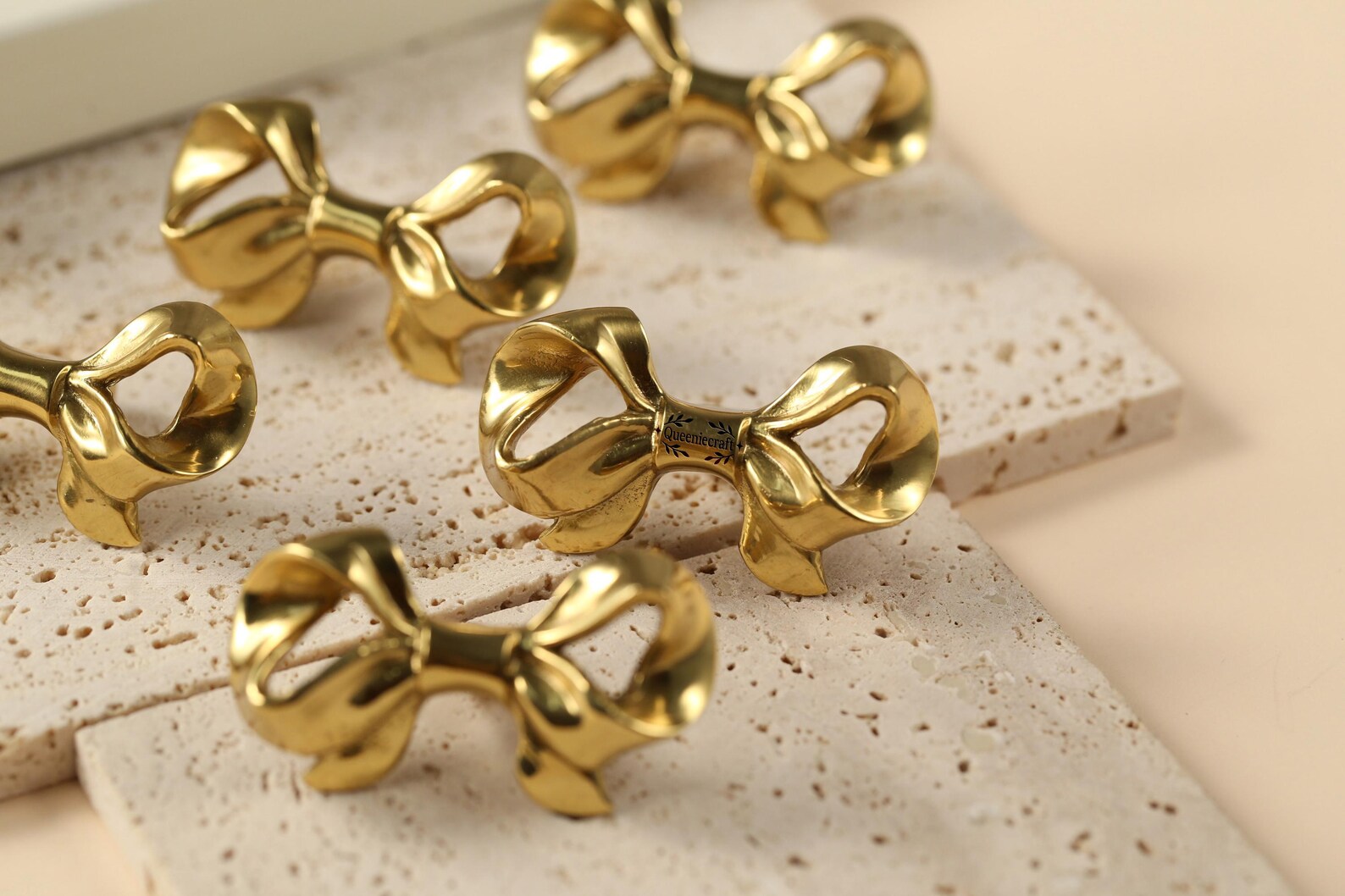 Bow Knobs Brass Drawer Pulls Wardrobe Knob Custom Engraved Cabinet ...