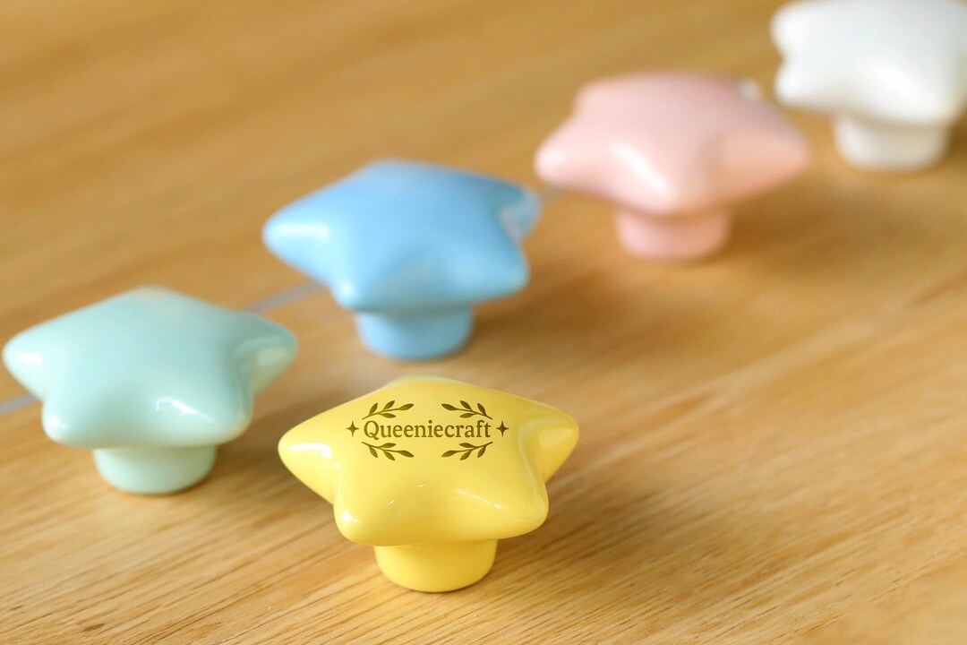 Star Ceramic Knobs Drawer Pulls Wardrobe Knob Custom Engraved Nursery ...