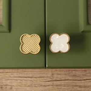 Four Leaf Clover Brass Crystal Knobs Luxury Drawer Pulls Custom ...