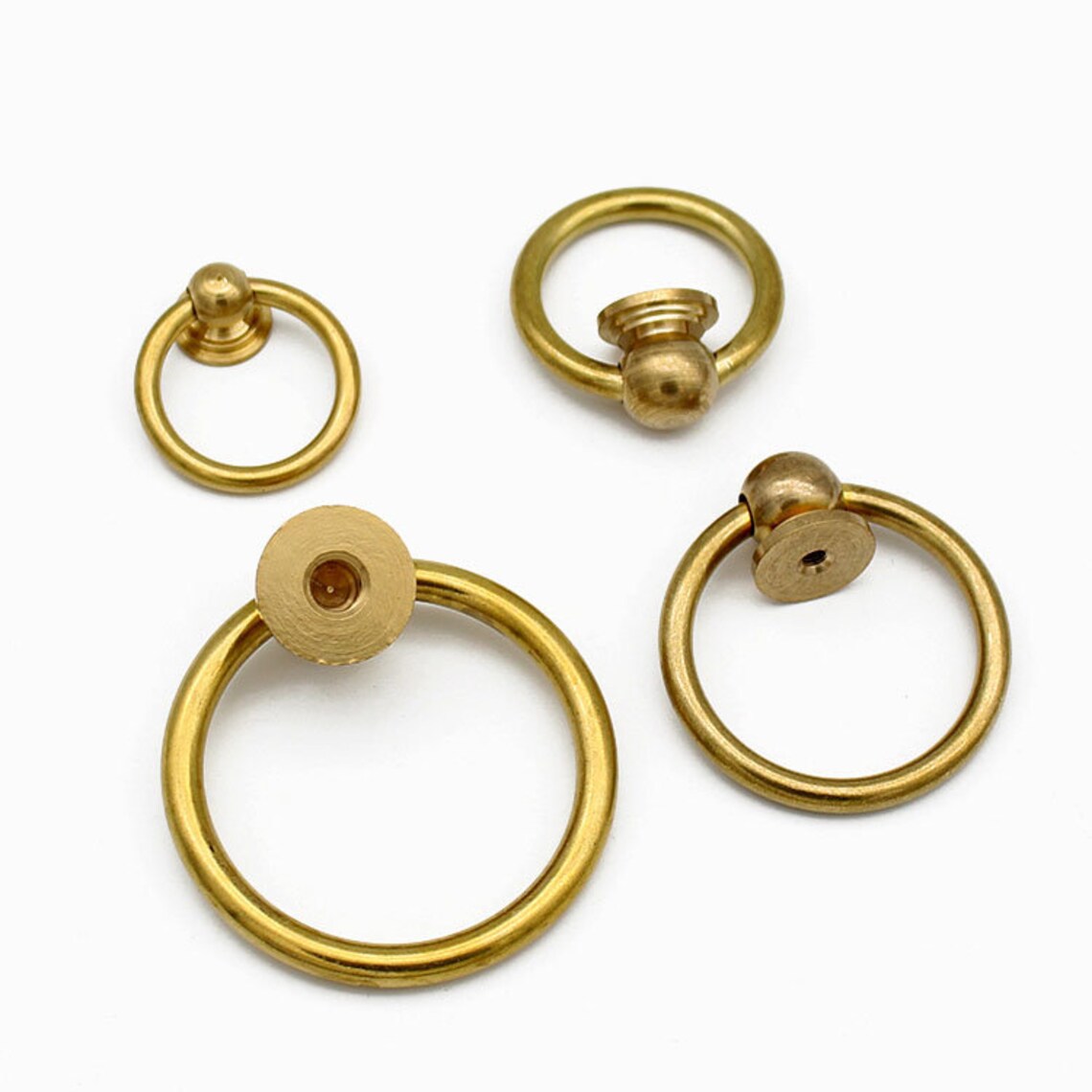 Pure Brass Pull Ring Knobs Cupboard Drawer Pulls Metal Pull | Etsy