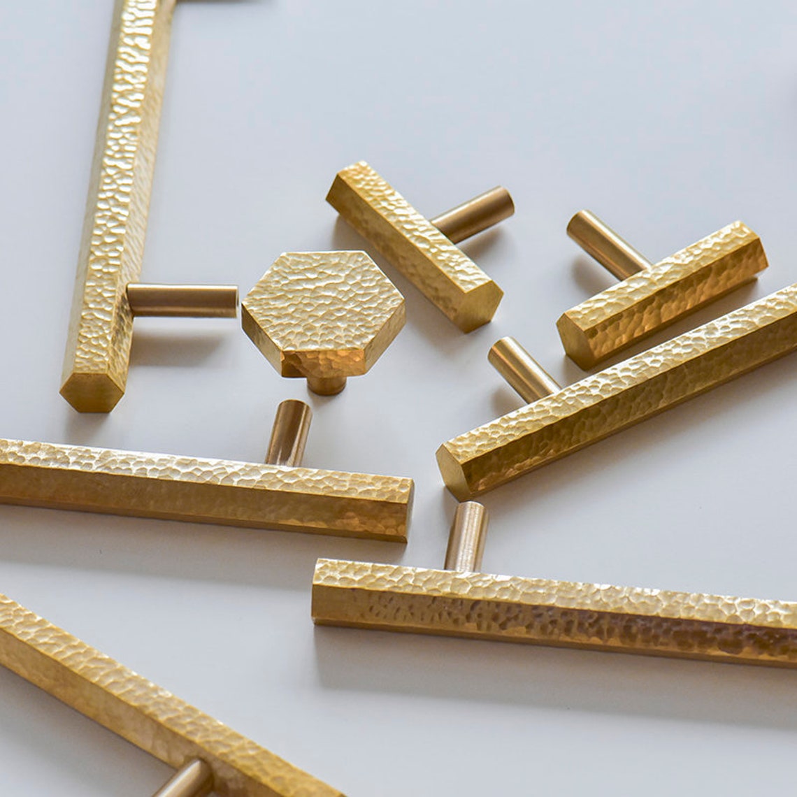 Drawer Pulls Brass Hammer Hexagon Handles Pulls for Cabinet - Etsy