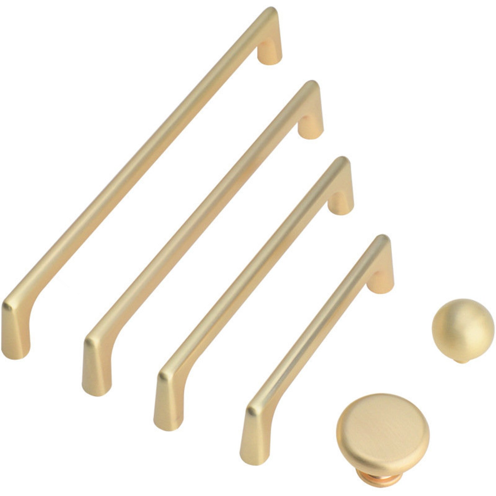 Slender Metallic Gold Handles Pulls Knobs for Cabinet Round | Etsy UK