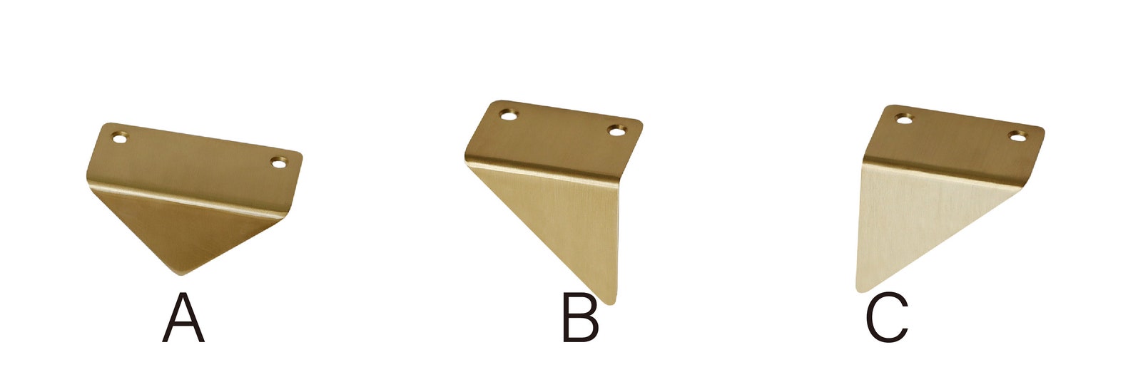 Triangle Brass Knobs cupboard drawer pulls wardrobe Knob | Etsy