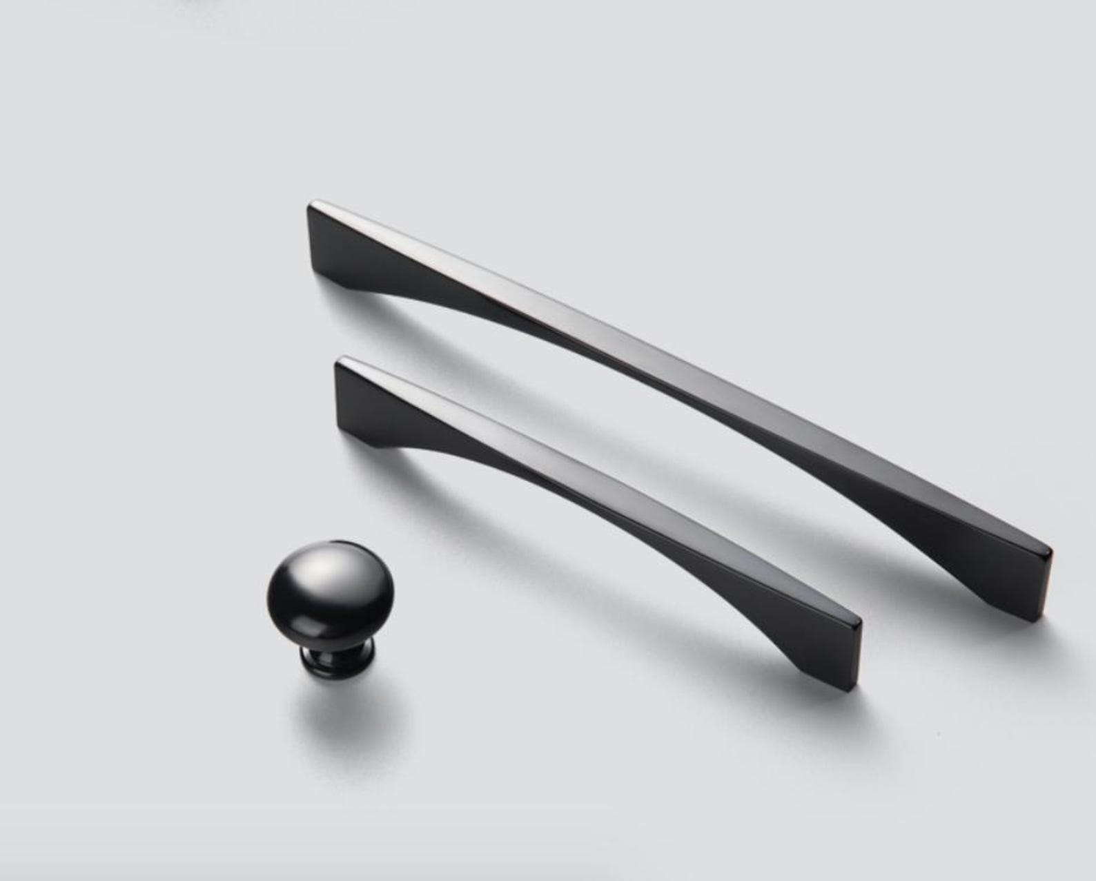 Matte Black Cupboard Handle Modern Drawer Knobs Pulls Cabinet ...