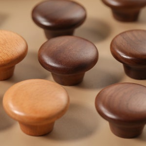 Simple Natural Wooden Knobs Pulls,walnut Wood Beech Wood Drawer Handles ...