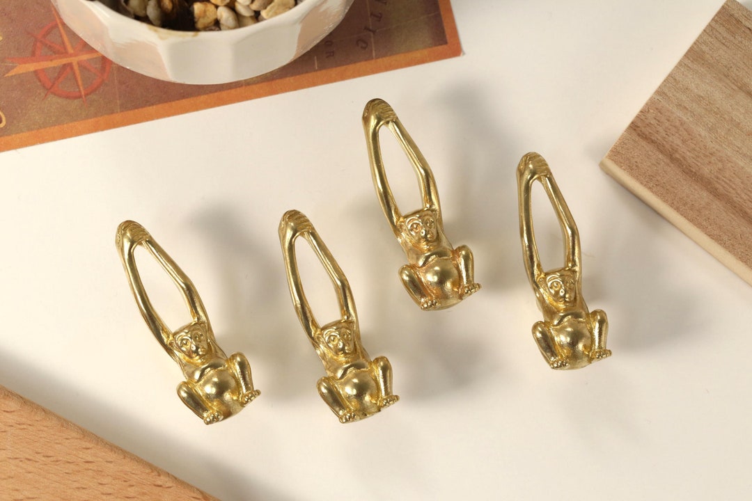 Monkey Knobs Brass Drawer Pulls Wardrobe Knob Cabinet Knobs Gold Kid ...
