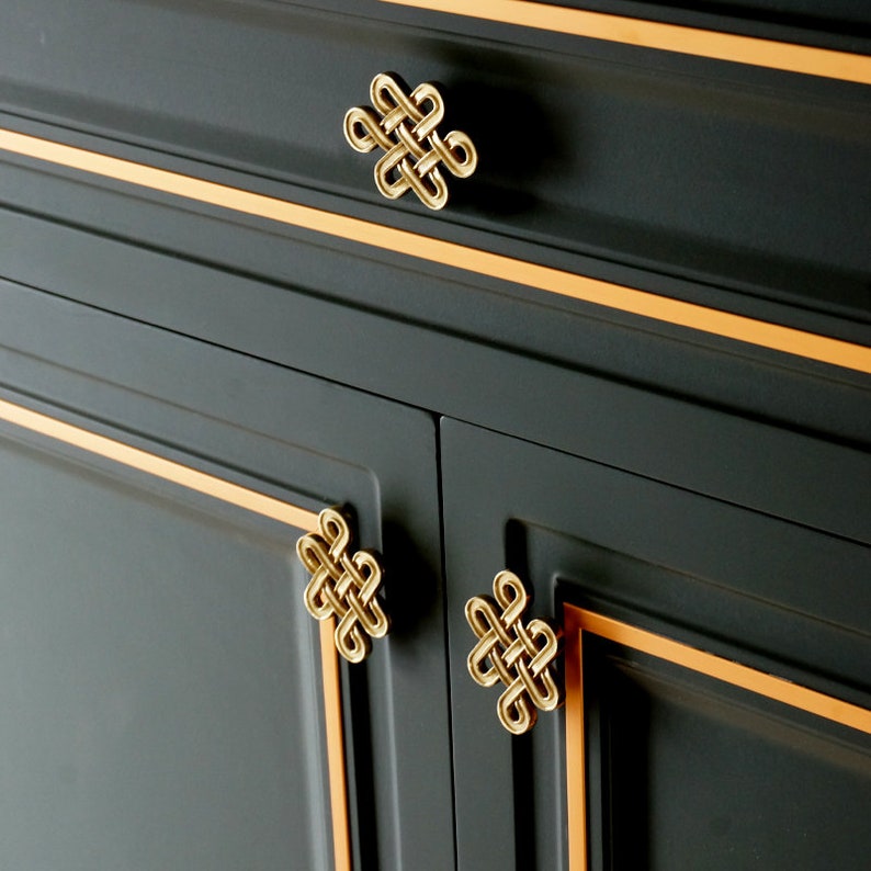 Chinese Knot Brass Knobs Cupboard Drawer Pulls Wardrobe Knob - Etsy Canada