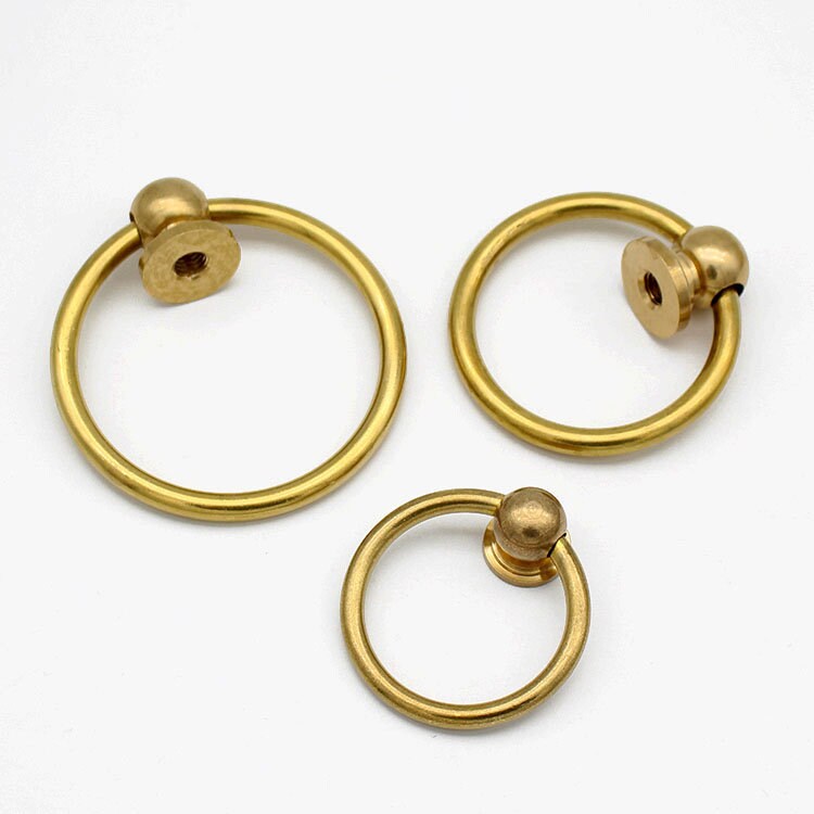 Pure Brass Pull Ring Knobs Cupboard Drawer Pulls Metal Pull | Etsy