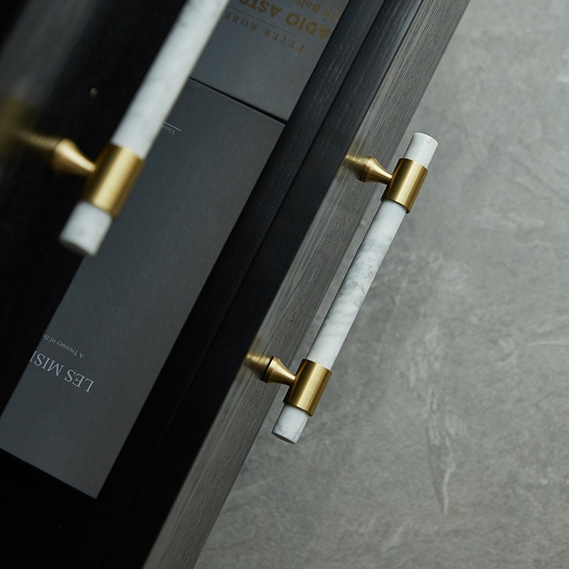 Marble Pulls for Cabinet Drawer Pulls Knobs Modern Drawer Knob | Etsy ...