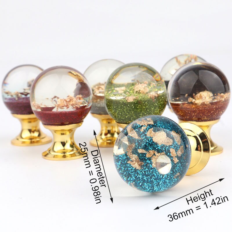 Colorful Glitter Crystal Ball Knobs Nordic Style Drawer Pulls | Etsy