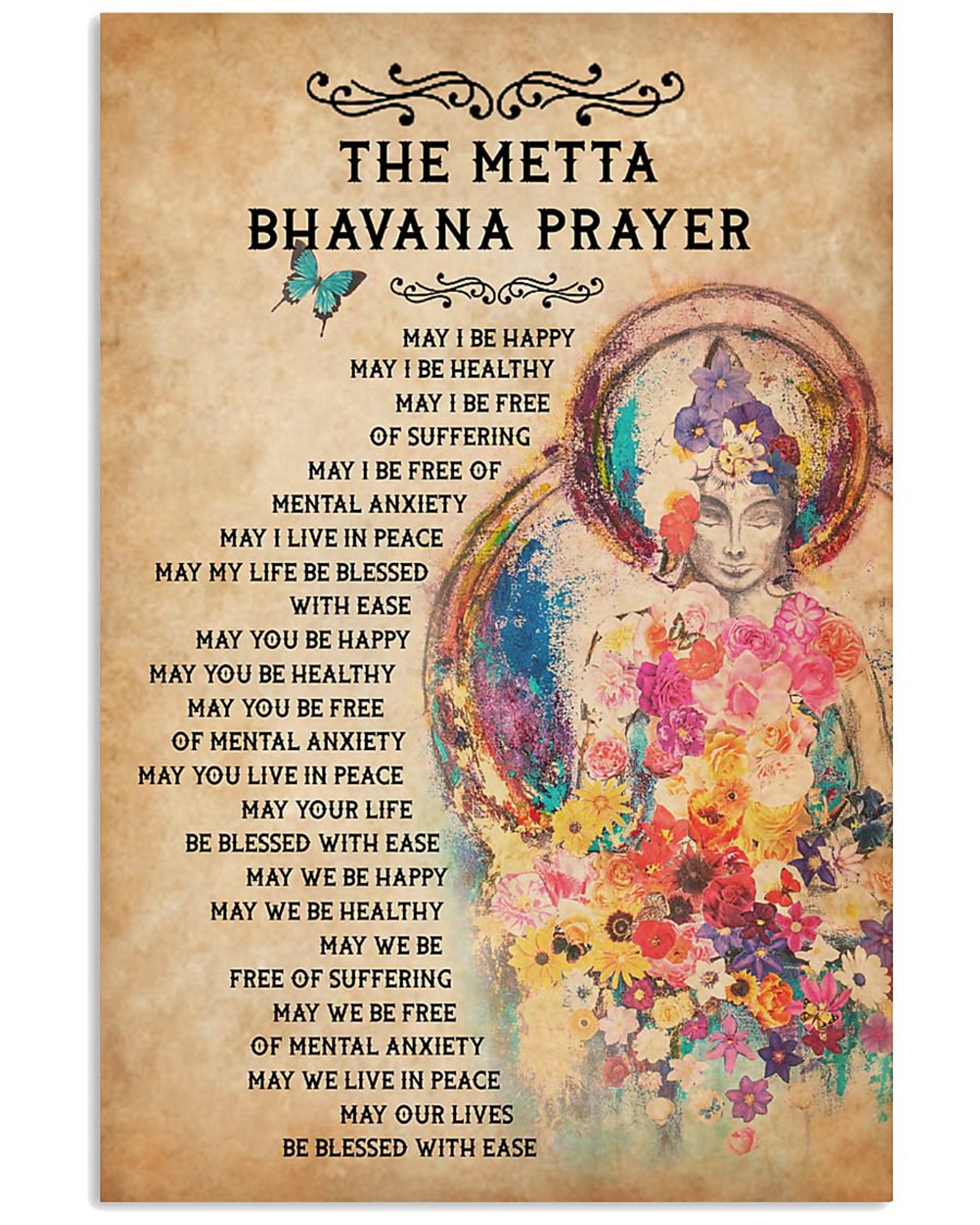 Metta Prayer 2 Poster Modern Nature Wall Decor for Bedroom | Etsy