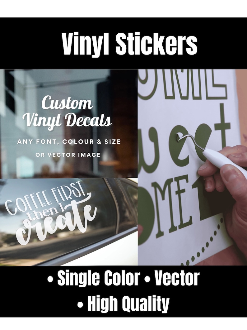 Custom Vinyl Decals Make Your Own Personalized Decal Car/ Window/ Laptop/ Bottle/ Glassware ...