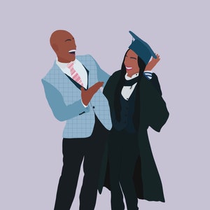 Graduation Portrait From Photo, Custom Grad Gift, Faceless Minimalist ...