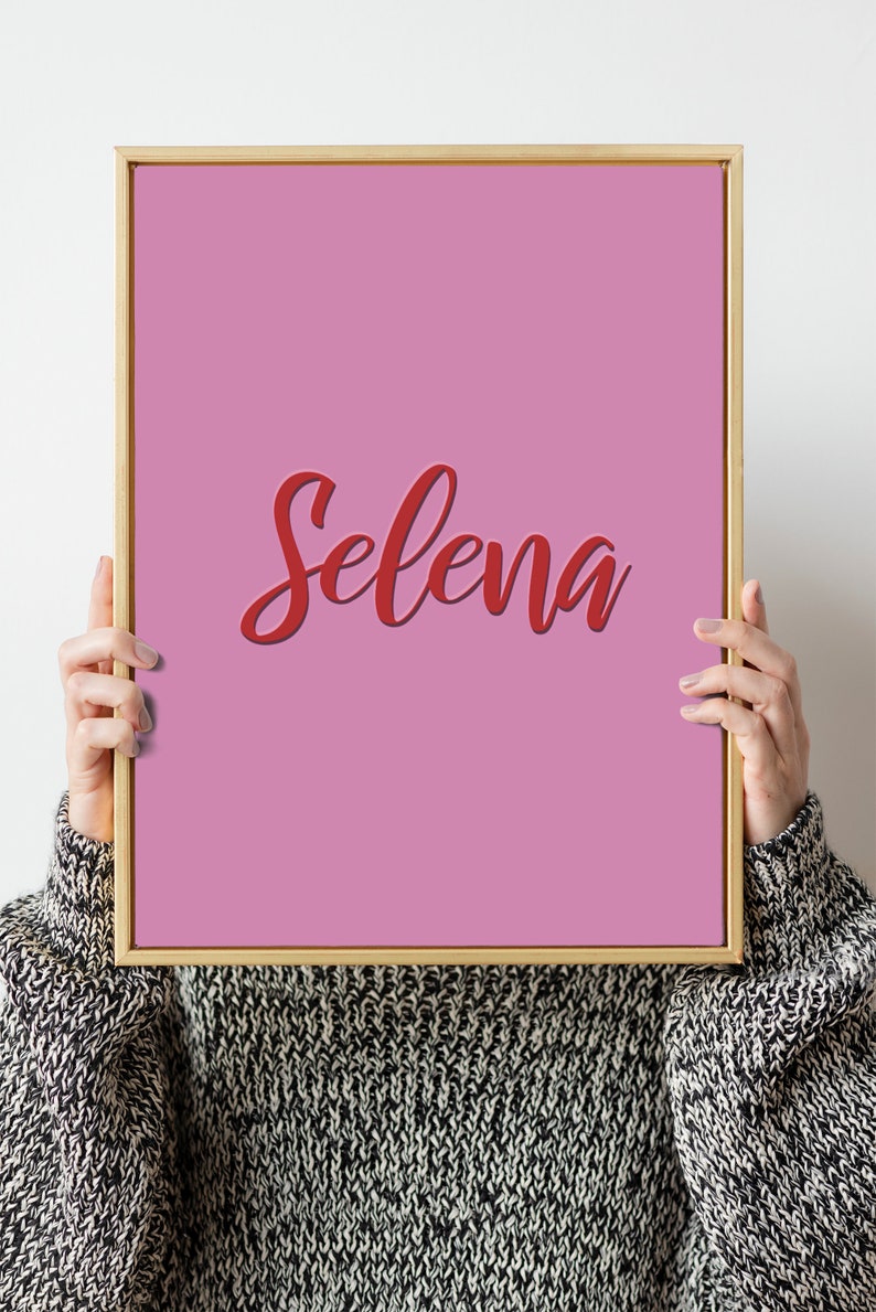 Selena Quintanilla Poster Selena Sign Pink Typography - Etsy