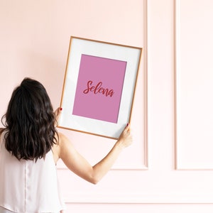 Selena Quintanilla Poster Selena Sign Pink Typography - Etsy