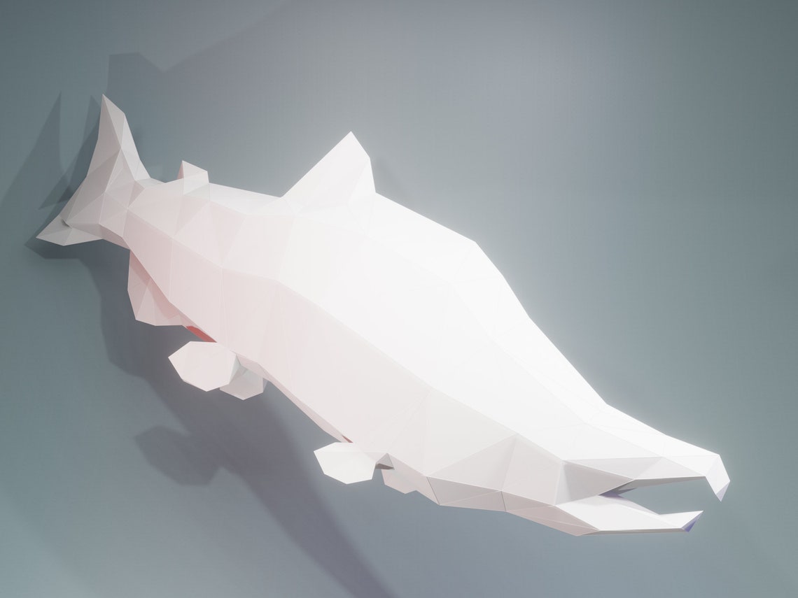 3D Papercraft Salmon Fish Trophy Alaska Sockeye Paper Home - Etsy