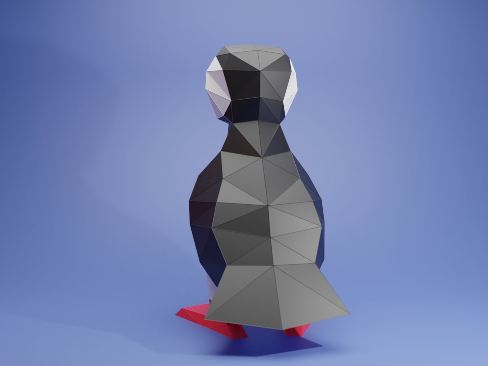 3D Papercraft Bird Decoration , Origami Puffin Sculpture - PDF Pattern ...