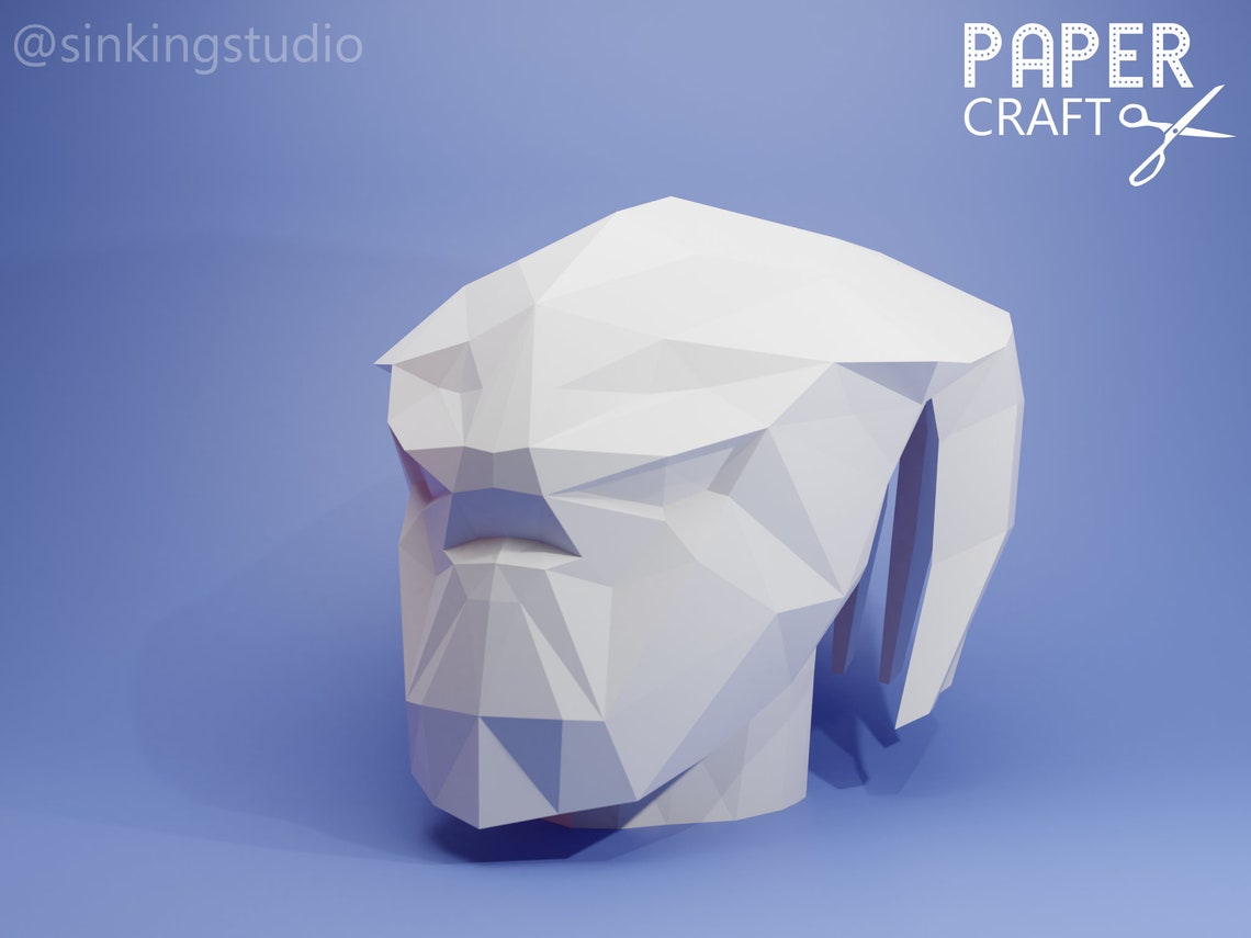 3d Predator Papercraft Trophy. Yautja Origami Full Face Abstract ...
