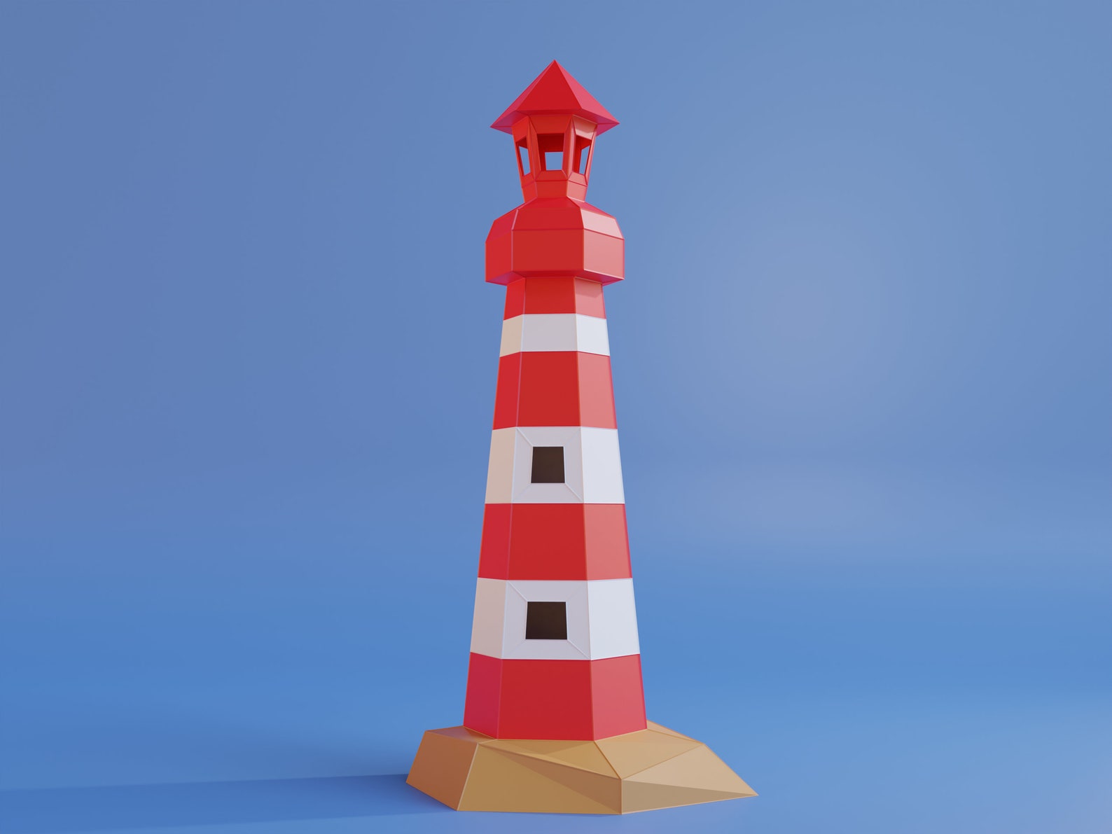 3D Papercraft Lighthouse Model Pattern: the Perfect DIY Project for ...