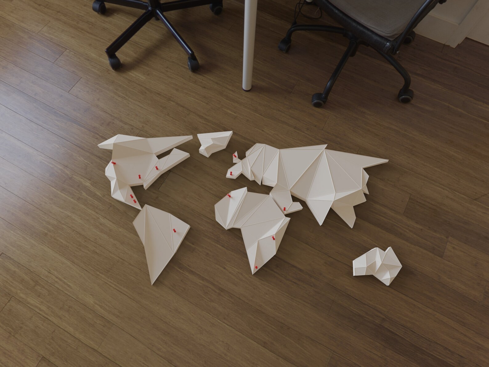 3d Papercraft Wanderlust Map. Travel Planner, Abstract Wall Art. Modern ...