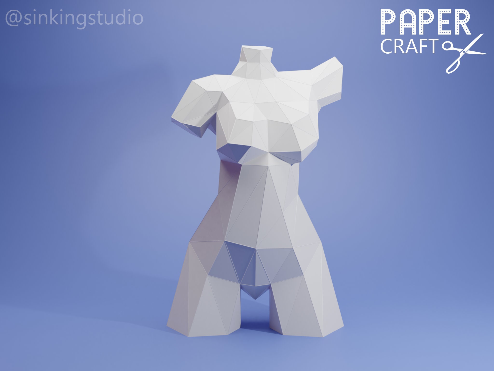 Woman Torso Venus Low Poly Papercraft Template Sculpture Origami Female ...