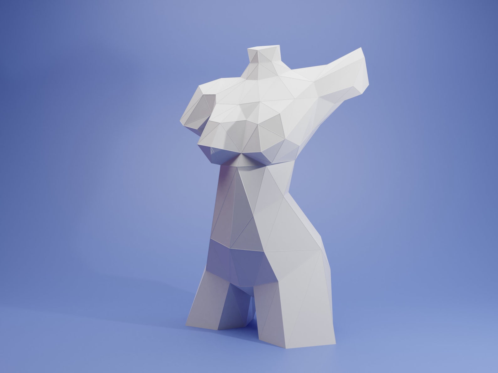 Woman Torso Venus Low Poly Papercraft Template Sculpture Origami Female ...